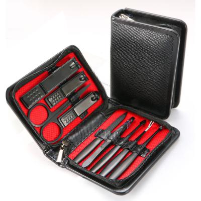 China Manicure PU Leather 9pcs Nail Clipper Set Travel Case Pedicure Tools Kit for sale