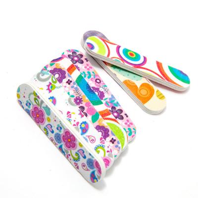 China Mini Emery Board Nail File Colorful Girly Flowers Design Durable Sponge Material for sale