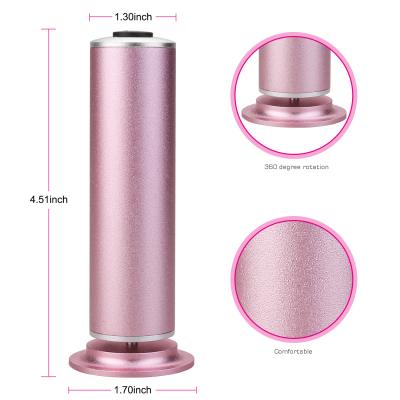 China Pink Stainless Steel Electric Callus Remover Pedicure Foot File Replaceable Sandpaper for sale