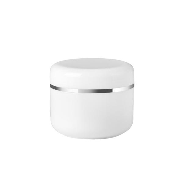 Quality 10g To 100g PP Cosmetic Powder Case Plastic Eye Cream Jar Smooth Silver Edge for sale