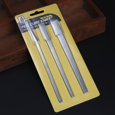 China Stainless Steel Manicure Set 3pcs Durable Pedicure Knife Tool Kit 3 in 1 for sale