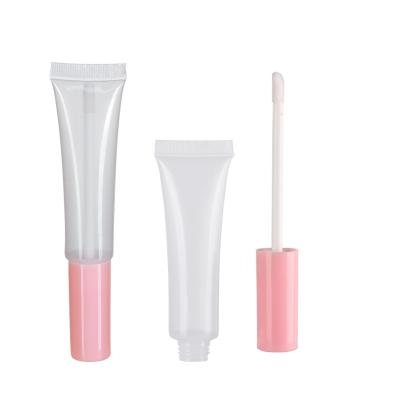 China 15ml Cosmetic Lipstick Container Soft Plastic Clear Lip Gloss Wand for sale