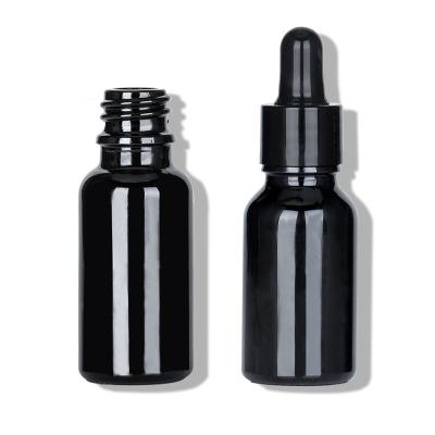 China Black Glass Dropper Bottles UV Protective 30ml Amber Dropper Bottles for sale