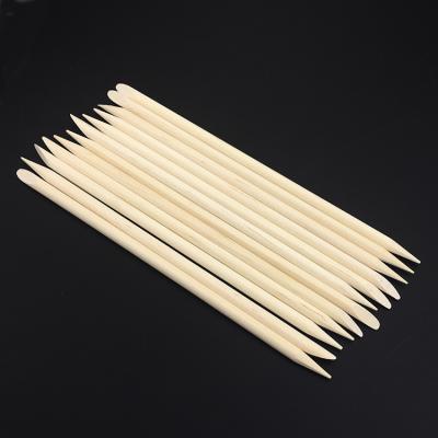 China Manicure Multi Functional Head Cuticle Pusher Remover Disposable Wood Nail Sticks for sale