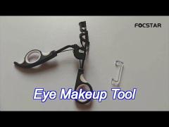 carbon steel eyelash curler with silicone pads and disposable lash comb in box