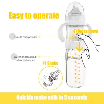 Cina Il biberon di vetro 240ml di miscelazione di formula ha personalizzato con l'erogatore del silicone in vendita