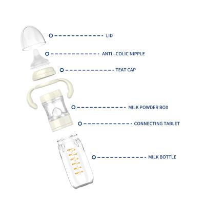 Cina PAPA Anti Colic PIACEVOLE 8 Oz di vetro bottiglia per il latte il flusso medio 240ML per l'alimentazione del bambino in vendita