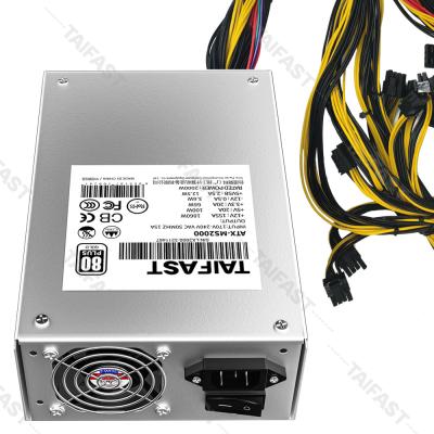 Cina Fan silenziosi del gruppo di alimentazione 90PLUS Ethereum 2 di Rig Power Supply For Mining 8 Gpu 2000W di estrazione mineraria di ATX d'argento in vendita