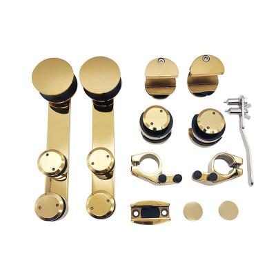 China Modern Style 304 Stainless Steel Shower Room Glass Sliding Door Hardware Screw 25 Tube Pulley Hanging Wheel Durable XF Brand for sale