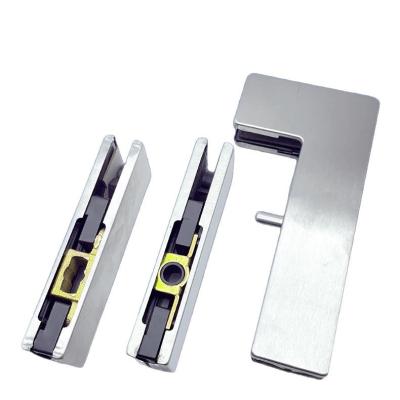 China Modern Stainless Steel Satin Finish Glass Door Clamp Screw Installation Durable Frameless Door Clip Window Accessories for sale