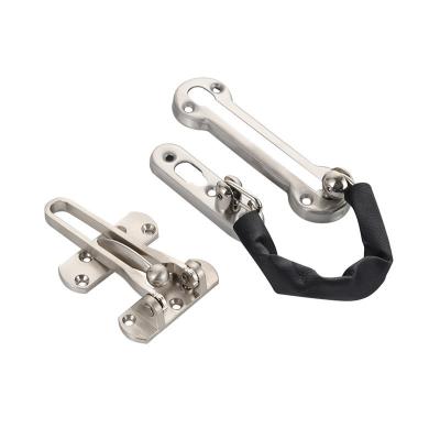 China Modern Black Anti-Theft Chain Lock for Hotels Stainless Steel Anti-Lock Door Bolt Security Furniture Hardware for Living Room for sale