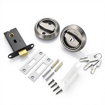 China Modern Home 304 Stainless Steel Invisible Door Lock Concealed Handle Screw Installation Punch-Free Pull Ring Window Accessories for sale