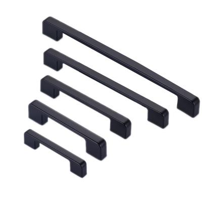 China Modern Classic Design Aluminum Alloy Black Door Knob Adjustable Cabinet Handle 96mm 128mm Living Room Bedroom Furniture Handles for sale