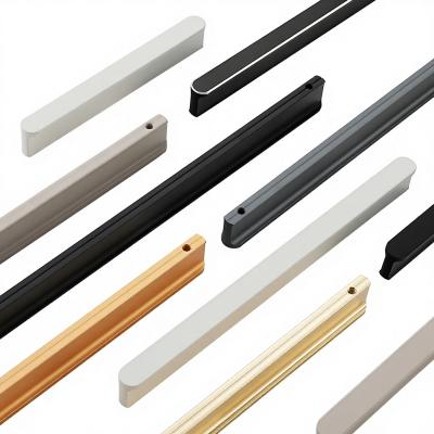 China Factory Direct Sale Black T-Type Wardrobe Door Handle Gray Gold Silver Edge Cabinet Door Handle Metal Home Furniture Usage for sale