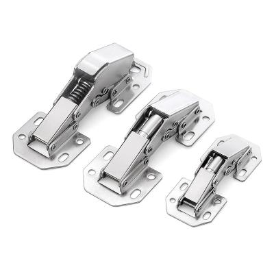 China Modern Design Stainless Steel Soft Closing No-Slot Cabinet Door Hardware Set No-Drill Wardrobe Hinge Spring Complete Toggle 35mm for sale