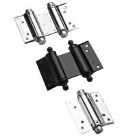 China Modern Double-Open Automatic Closing Adjustable Stainless Steel Door Spring Hinge 110 Opening Angle Wall Mount for sale