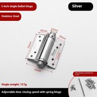 China Modern Double-Open Automatic Closing Adjustable Stainless Steel Door Spring Hinge 110 Opening Angle Wall Mount for sale