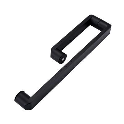 China Modern Black Matte L-Shaped Diagonal Anti-Collision Bathroom Glass Door Handle Stainless Steel Handrail Wood Iron Shower for sale