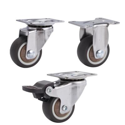 China Silent Rigid TPR Rubber Furniture Casters Swivel Ball Bearing Wheels for Office & Hospitals Trolleys Kitchen/Workshop Use for sale