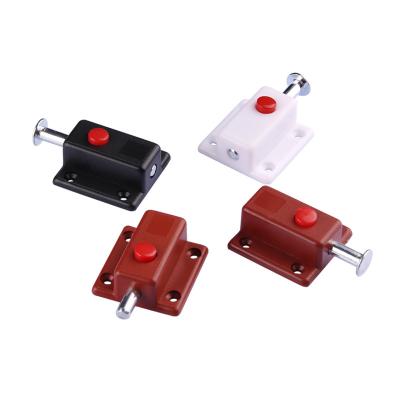 China Direct Sale Manufacturer ABS Plastic Self-Resilient Brown Spring Latch Door Catcher Cabinet Door Surface-Mounted Living Room for sale