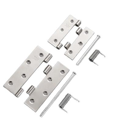 China Modern Stainless Steel Single Hinge Invisible Self-Elastic Return Butterfly Flat Door Closer Soft Closing 180-Degree Window for sale