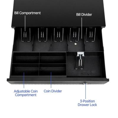 Cina Sistema POS cassetto contante con supporto Check Entry Supermercato Cash Lock Box Piccolo in vendita