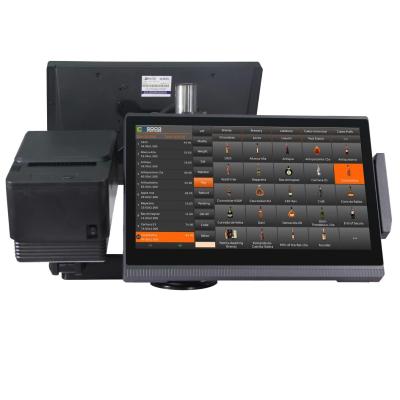 China All-in-one POS met optionele gewichtsschaal en ingebouwde 80 mm thermische printer capacitieve TP touchscreen type Te koop
