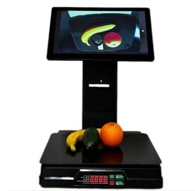 China Pantalla principal 12.5'/15'/15.6' HD Pantalla principal Smart POS Escala de inteligencia artificial con reconocimiento de etiquetas de código de barras y pesaje automático en venta