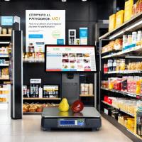 China AI Retail Supermarket Weighing Scale POS Touch Screen 5g Accuracy Android Windows for sale