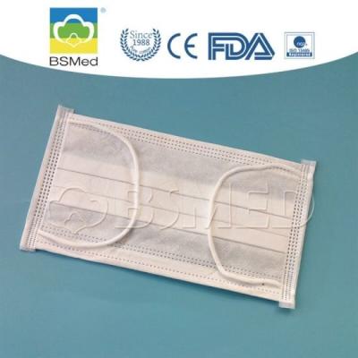 China Light Blue 3 Ply Face Mask , Earloop Type Cotton Surgical Face Masks for sale