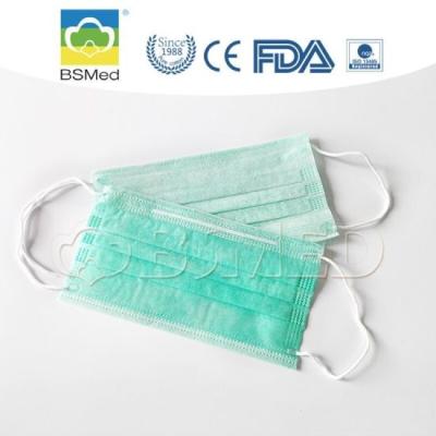 China Light Blue 3 Ply Face Mask , Earloop Type Cotton Surgical Face Masks for sale