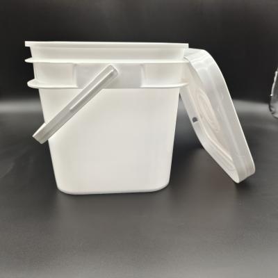 China 100% PP 2L 3L 5L 10L Square Shaped Plastic Bucket Anti Fall Screen Printing en venta