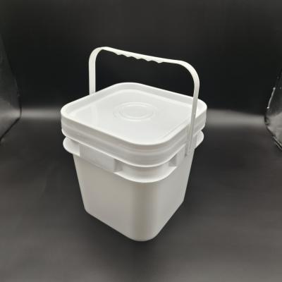 China 100% PP 2L 3L 5L 10L Square Shaped Plastic Bucket Anti Fall Screen Printing en venta