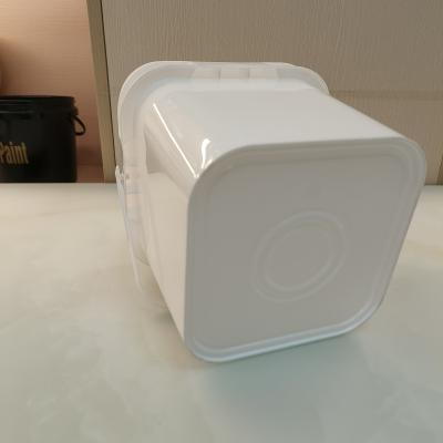 China Cubo de plástico de polipropileno PP de 10 litros cuadrados con tapa no tóxica en venta