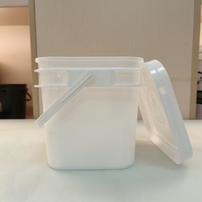 China Cubo de plástico de polipropileno PP de 10 litros cuadrados con tapa no tóxica en venta