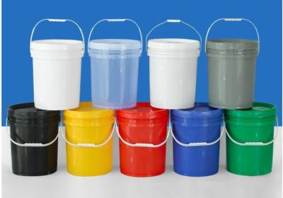 Cina Logo personalizzato 20l secchio di plastica rotondo con coperchio resistente alla corrosione in vendita