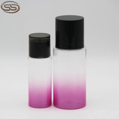 China 50ML 120ML Gradient Plastic PET Toner Bottle with Black Screw Cap for sale