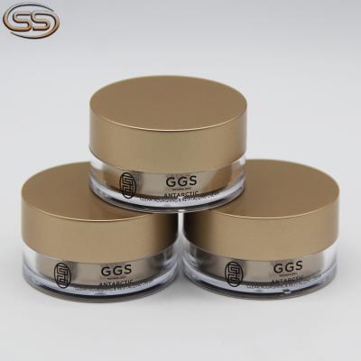 China 15g Luxury Matte Golden Plastic Cosmetic Double Wall Cream Jar for sale