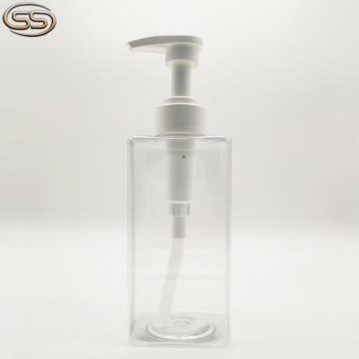 China Transparent 500ml Square Plastic Hand/hair Wash Shampoo Bottle for sale