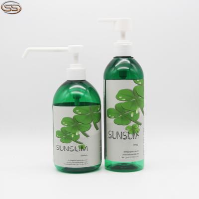 China 500ml Boston Round Plastic PET Shampoo Bottle with Lotion Pump for sale