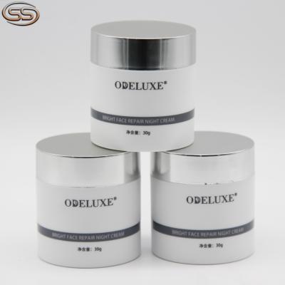 China 30g Matte White Plastic Double Wall Cream Jar for Facial and Hand Cream Packaging for sale