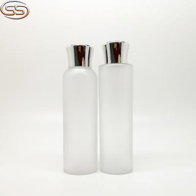 China 150ml Frosted PET Plastic Toner Bottle with Sliver Screw Cap for sale