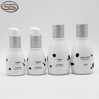 China Hot Sales 80ml 120ml Plastic Teardrop Shape Lotion Bottle with Sliver Pump for sale
