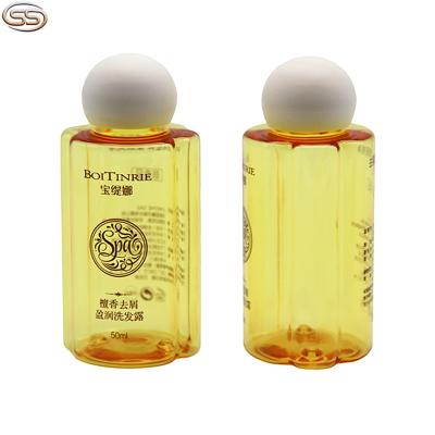 China 50ml Mini Plastic Personalized Shampoo Bottle with Matte Screw Cap for sale