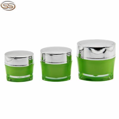 China 20ml 30ml 50ml PET Plastic Cream Jar with Sliver Lid for Skin Care for sale
