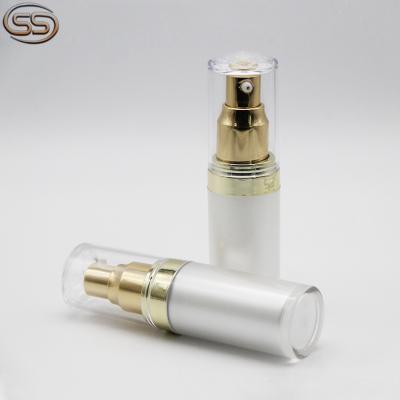 China 30ml Luxury Plastic Double wall Cosmetic Lotion Bottle with Golden Pump for sale