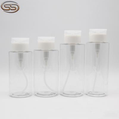 China Clear Plastic PET Makeup Remover Pump Nail Polish Remover Bottle for sale