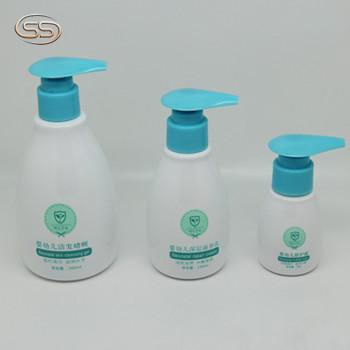 China 50ml 150ml 360ml Plastic Cosmetic Lotion Bottle with Blue Pump for sale