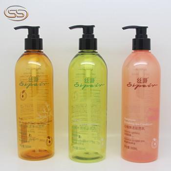 China Colorful Boston Round 500ml Plastic Shampoo Bottle with Lotion Pump for sale