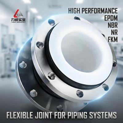 China EPDM/NBR/NR/FKM Single-Ball Flexible Rubber Joint with PTFE Lining, Stainless Steel Flange Connection, Suitable for Pressure Applications in Construction Projects for sale